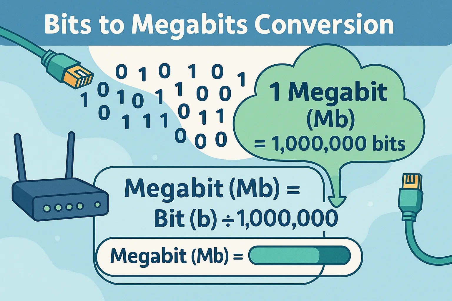 Convertidor de Bits a Megabits - JetCalculator