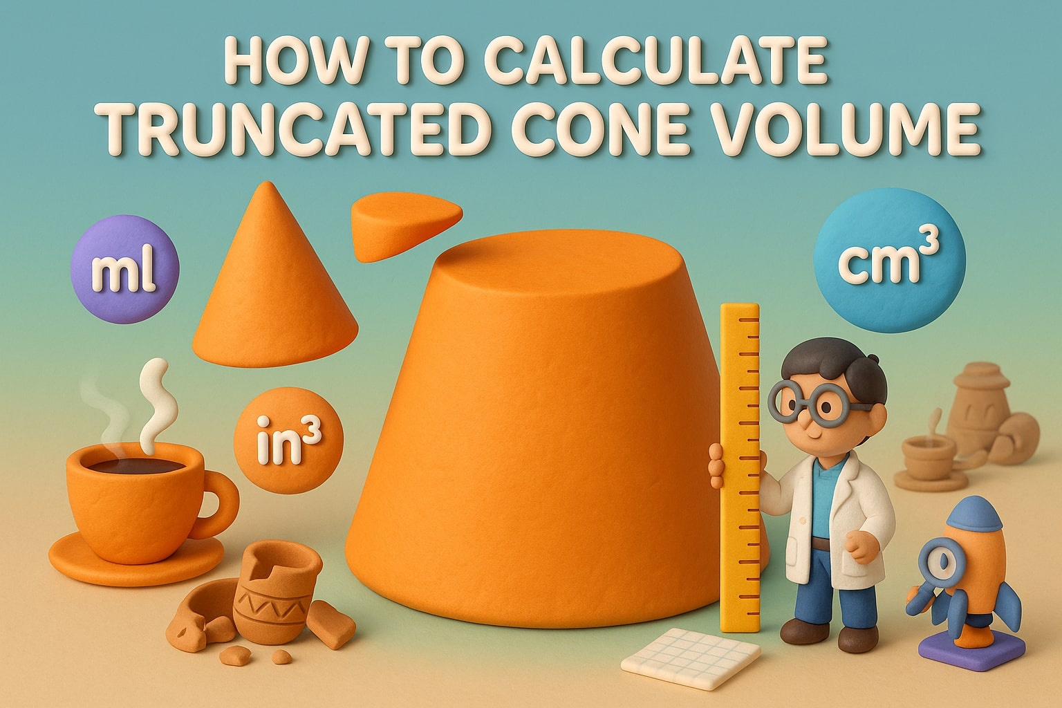 Calculadora de Volumen de Pirámide Truncada - JetCalculator