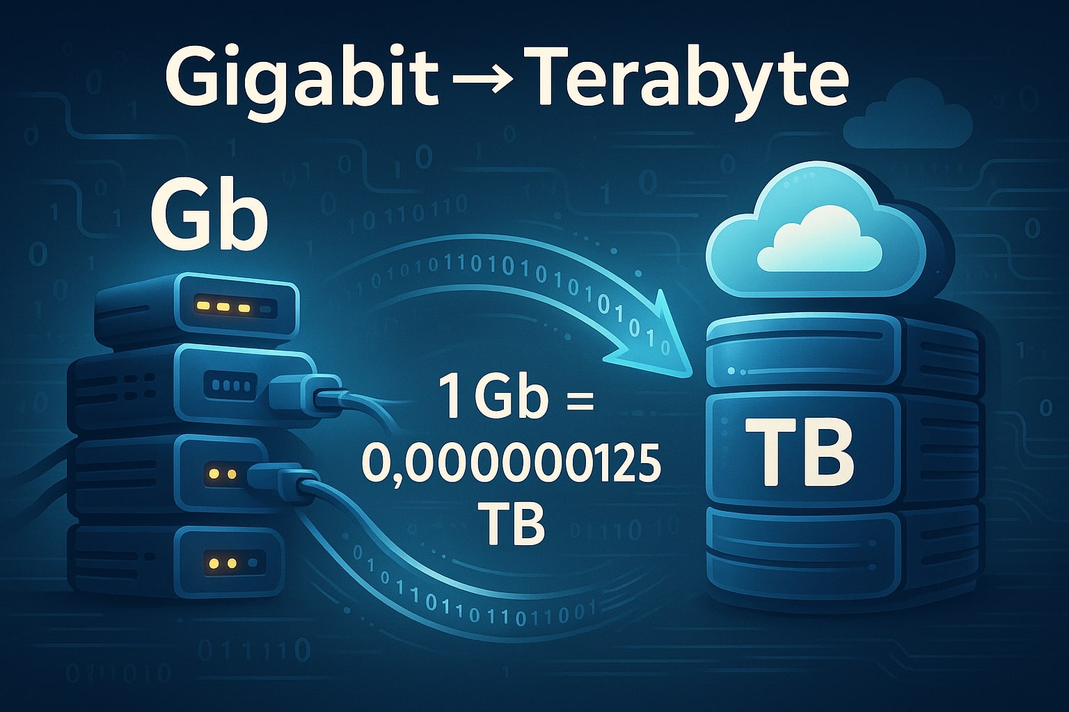 Convertidor de Gigabits a Terabytes - JetCalculator