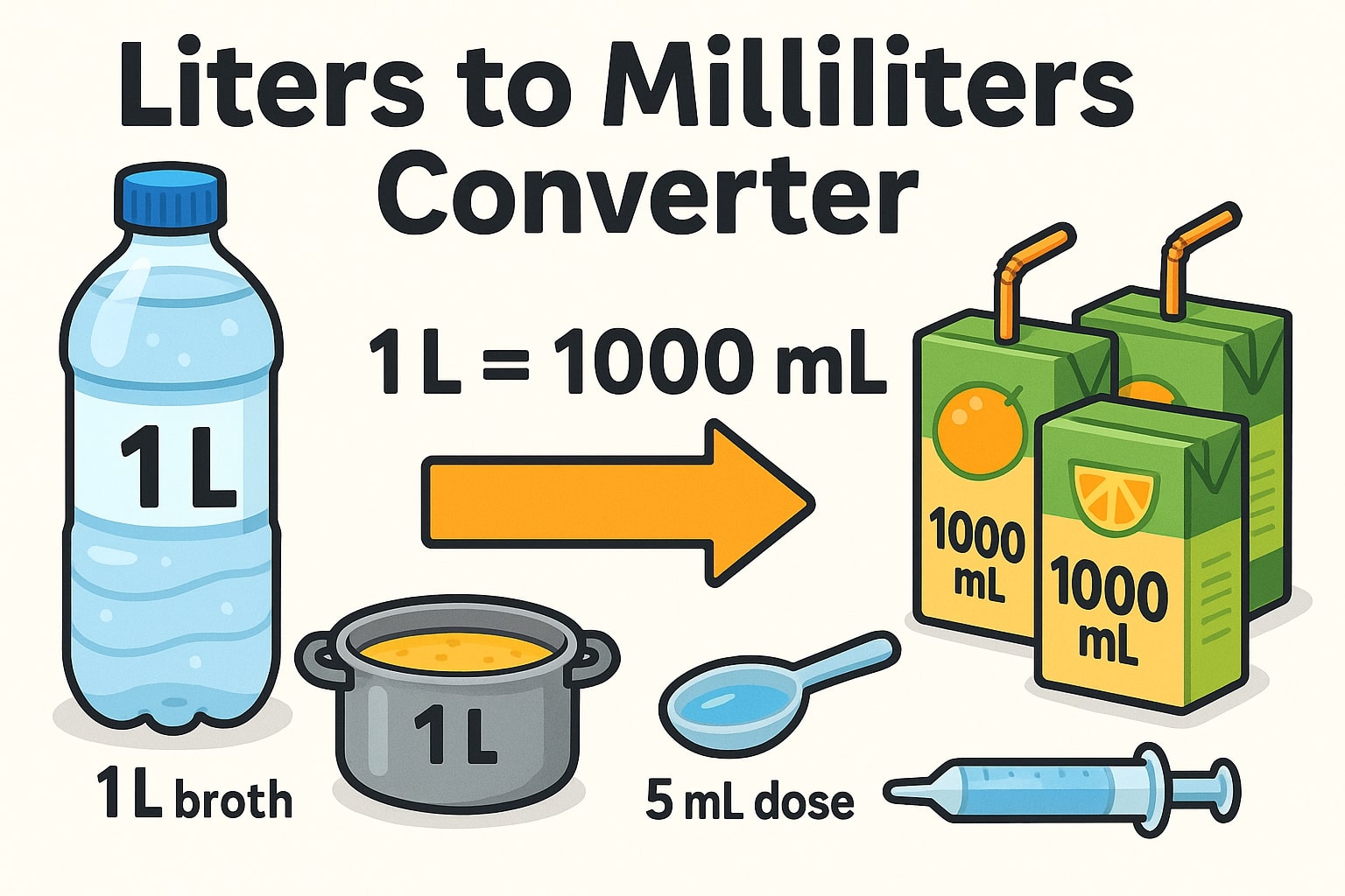 Convertidor de Litros a Mililitros - JetCalculator